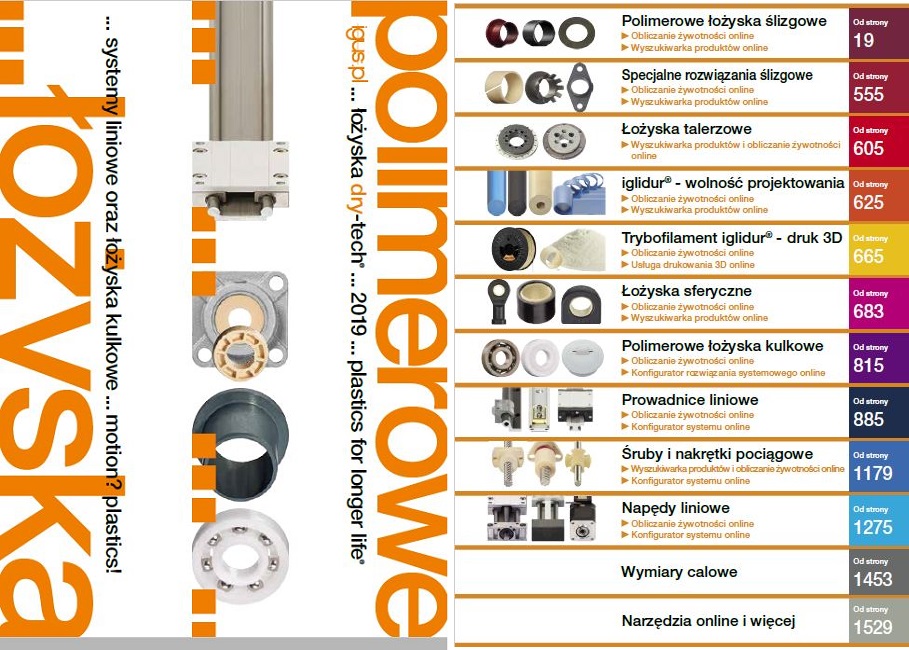 Katalog łożysk polimerowych igus - ślizgowe, liniowe, toczne